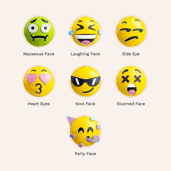 Handmade Leather Bag Charms | Emoji Collection