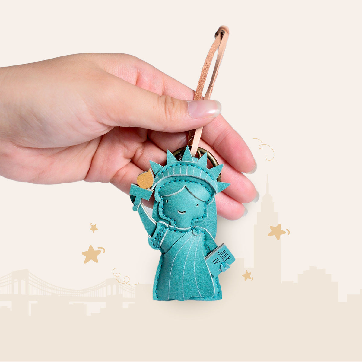 Lady of Liberty Leather Bag Charm