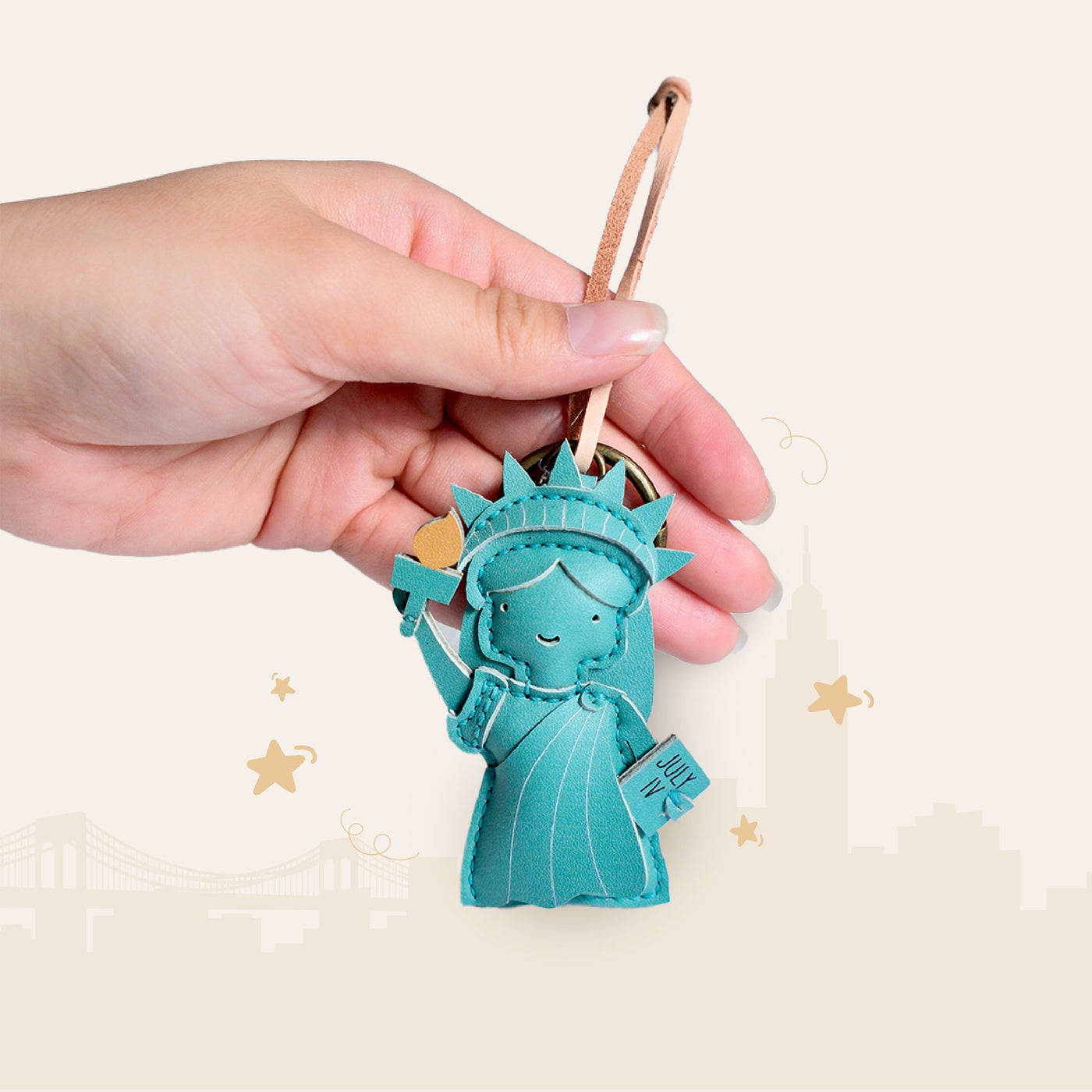 Lady of Liberty Leather Bag Charm