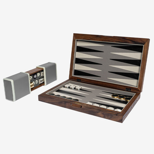 Premium Wooden and Leather Backgammon Set