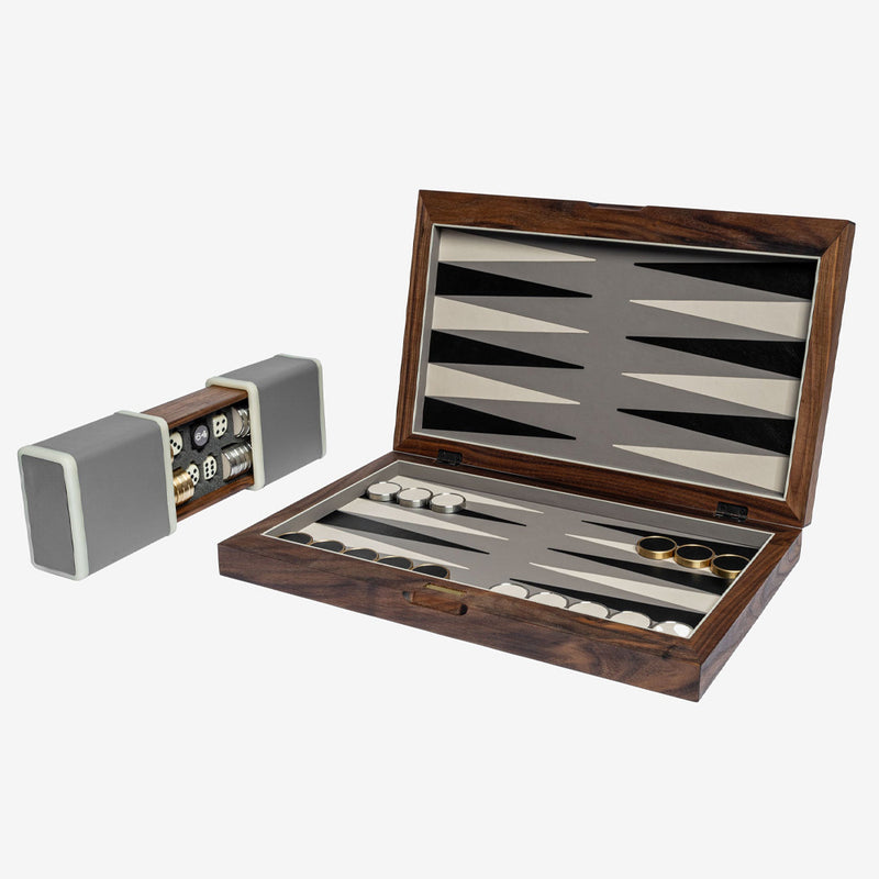 Premium Wooden and Leather Backgammon Set