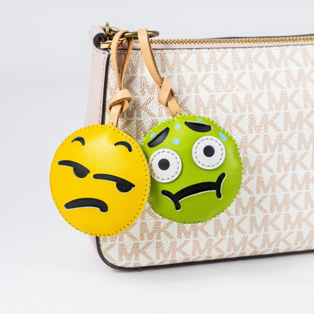 Handmade Leather Bag Charms | Emoji Collection